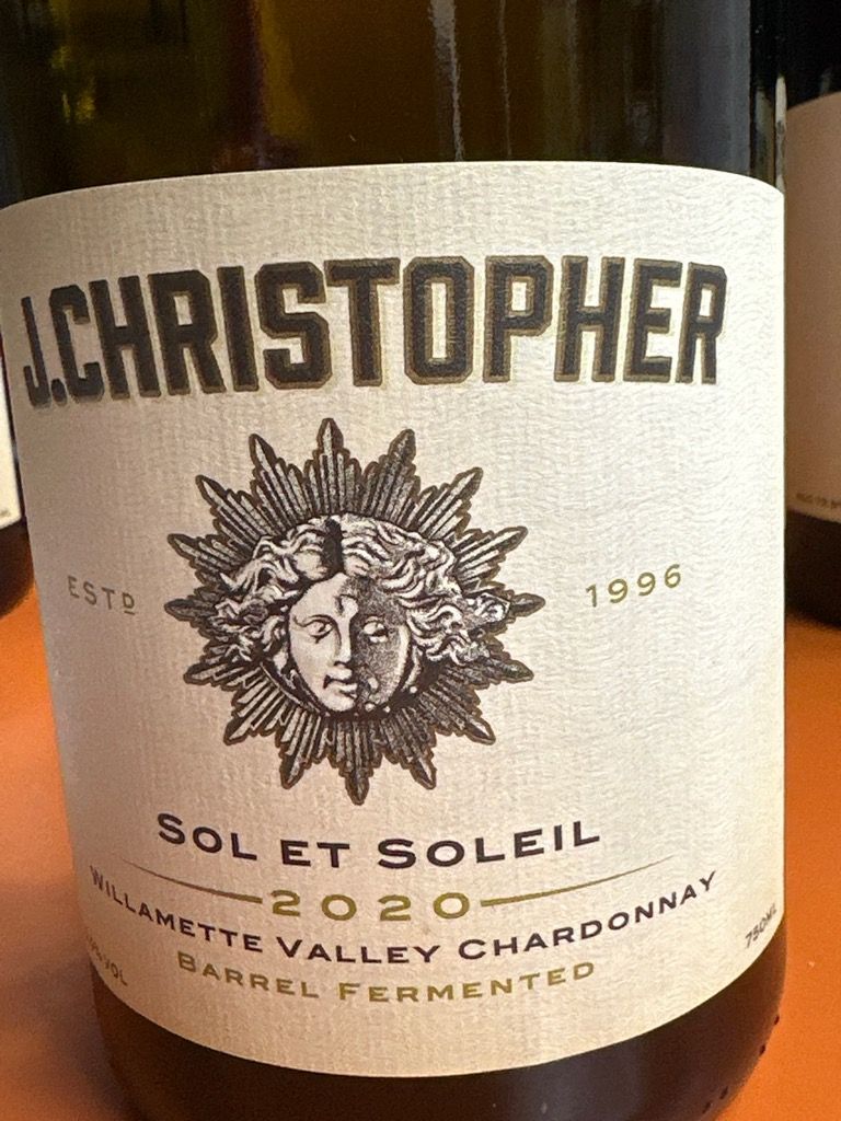 2020 J. Christopher Chardonnay Sol et Soleil, USA, Oregon, Willamette ...
