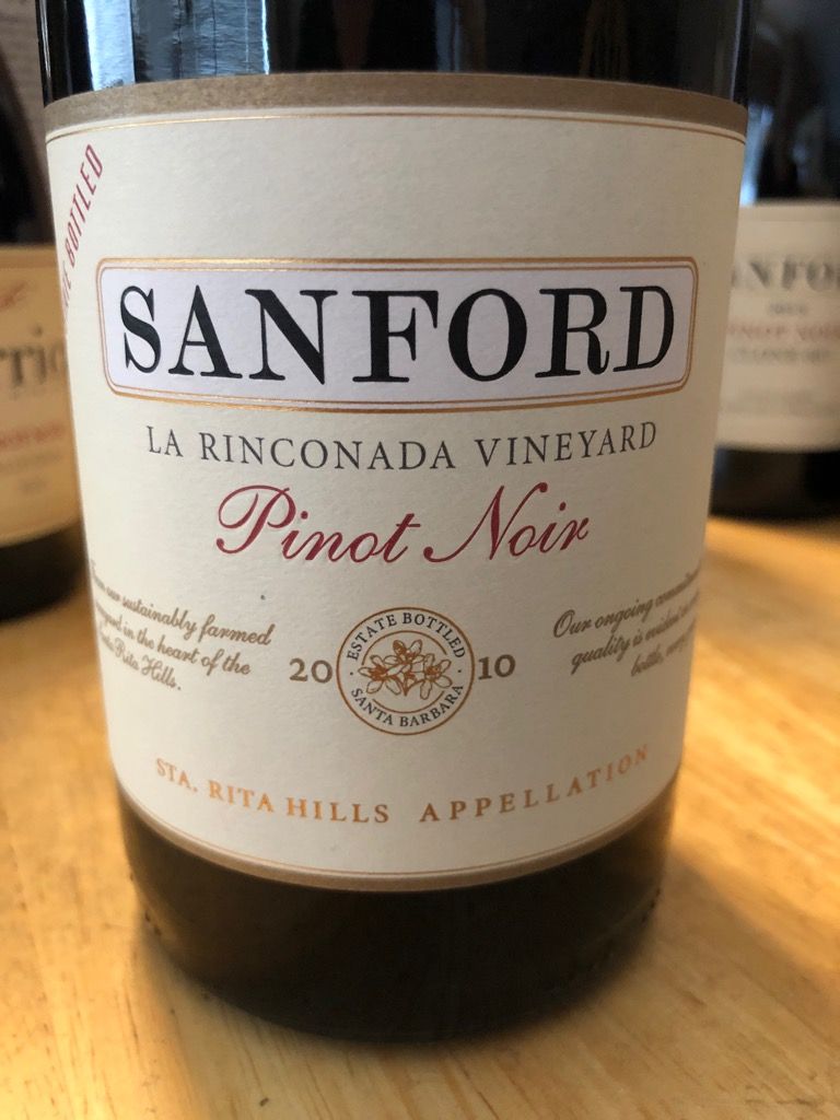 2010 Sanford Pinot Noir La Rinconada Vineyard, USA, California, Central ...