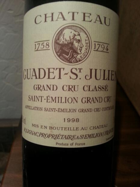 1999 Château Guadet-St. Julien, France, Bordeaux, Libournais, St ...