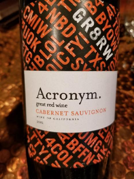 2014 Acronym Cabernet Sauvignon, USA, California - CellarTracker