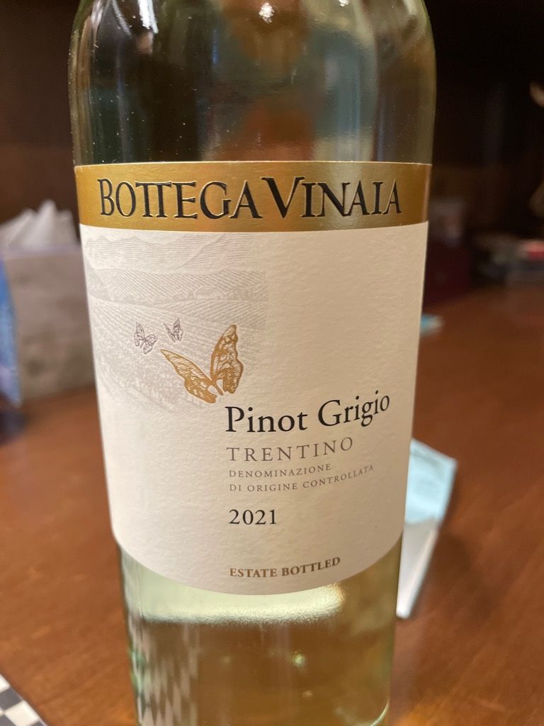 2021 Bottega Vinai Pinot Grigio, Italy, Trentino-Alto Adige, Trentino ...
