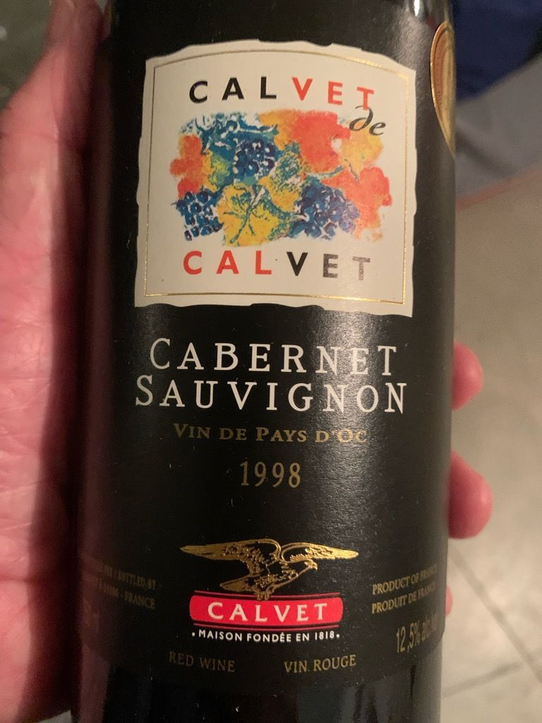 1998 Calvet Cabernet Sauvignon Varietals, France, Languedoc Roussillon ...