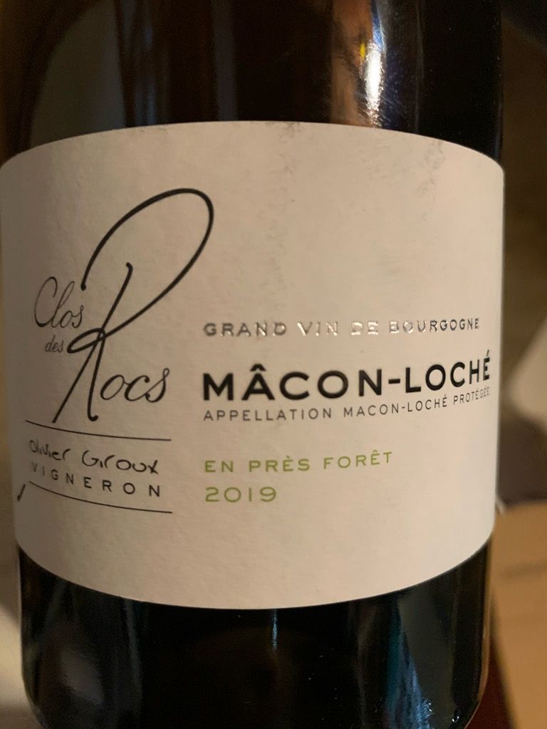 2019 Domaine Clos des Rocs Mâcon-Loche En Près Forêt, France, Burgundy ...