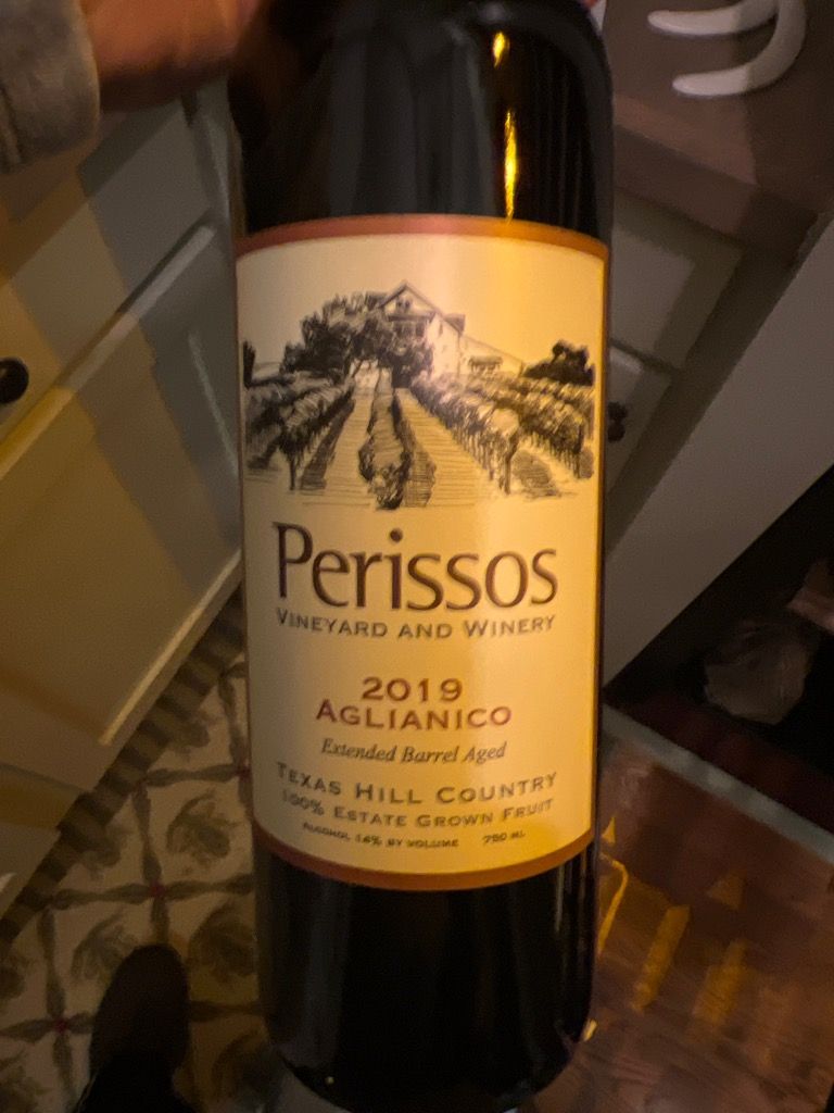 2019 Perissos Vineyard and Winery Aglianico, USA, Texas, Texas Hill ...