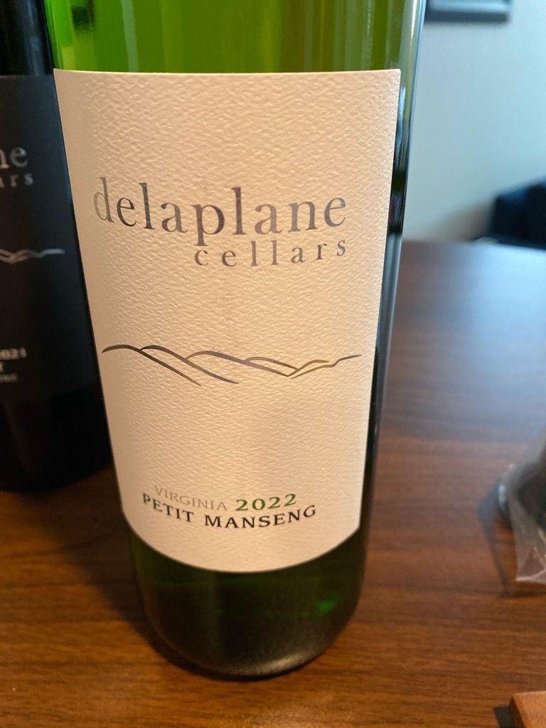 2023 Delaplane Cellars Petit Manseng, USA, Virginia, Northern Virginia ...