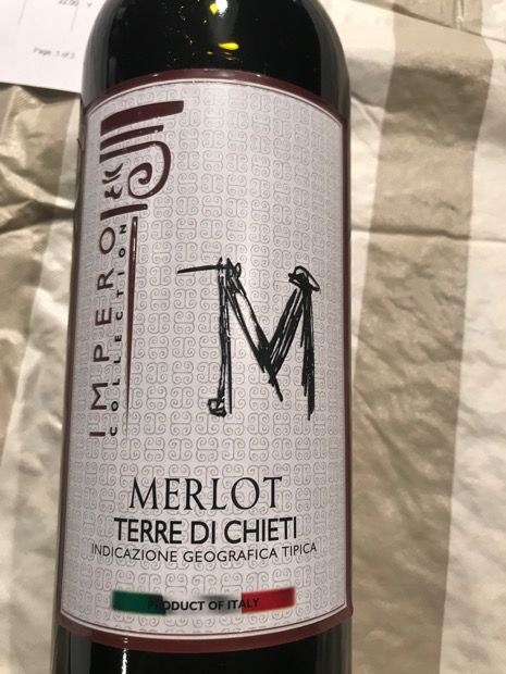 2015 Impero Collection Merlot Terre di Chieti IGT, Italy, Abruzzi ...