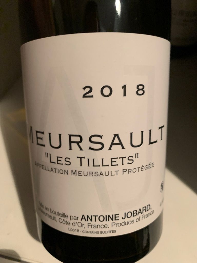 2018 Domaine Antoine Jobard Meursault Les Tillets, France, Burgundy ...