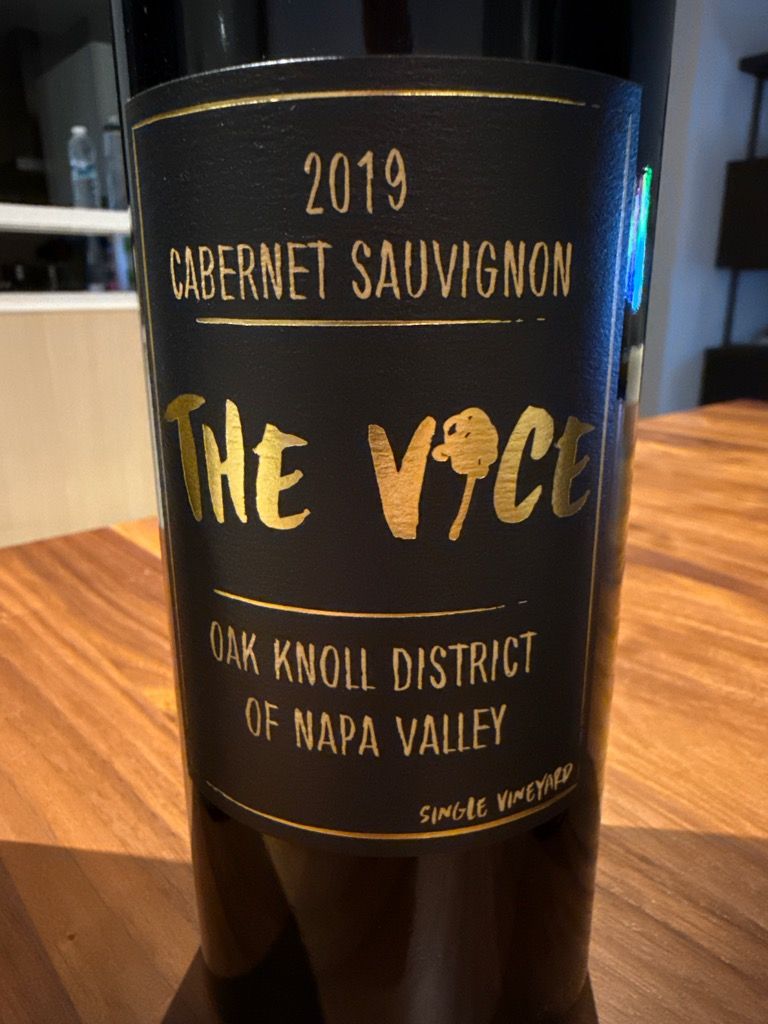 2019 The Vice Cabernet Sauvignon Oak Knoll District, USA, California ...
