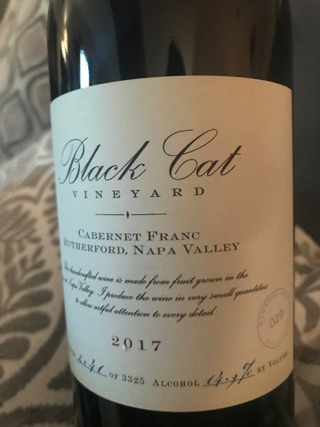 2017 Black Cat Vineyard Cabernet Franc Members Only, Lot 29, USA ...
