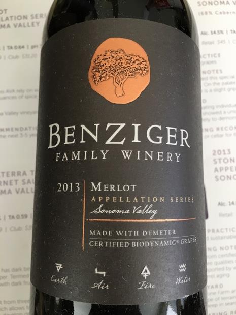 2013 Benziger Family Winery Merlot Sonoma Valley, USA, California ...