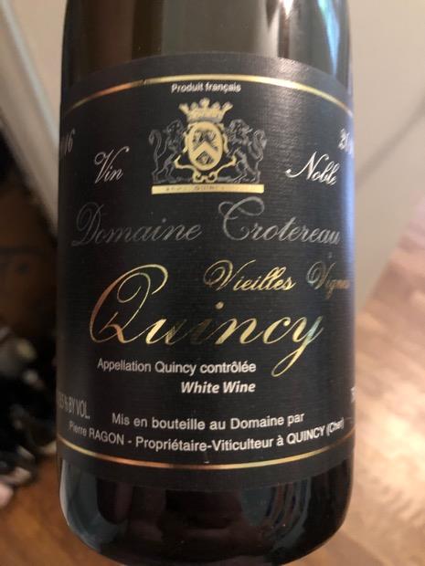 2016 Pierre Ragon Quincy Vieilles Vignes Domaine trotereau, France ...