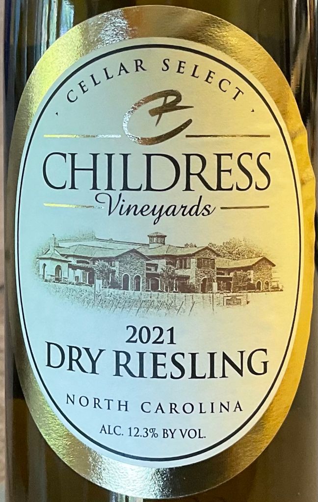 2021 Childress Vineyards Riesling Dry Riesling, USA, North Carolina ...