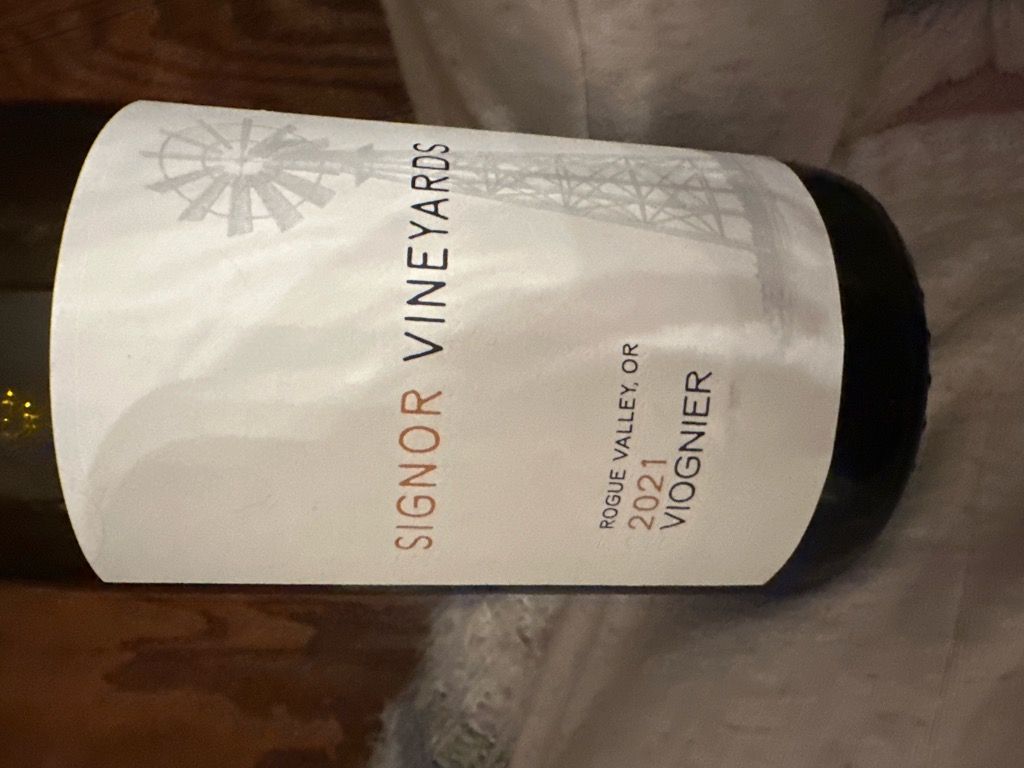 2021 Signor Vineyards Viognier, USA, Oregon, Southern Oregon, Rogue ...
