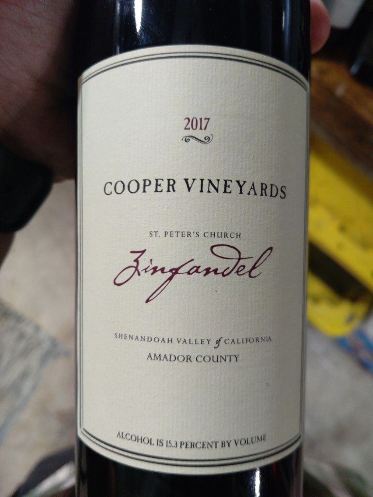 2016 Cooper Vineyards Zinfandel St. Peter's Church, USA, California ...