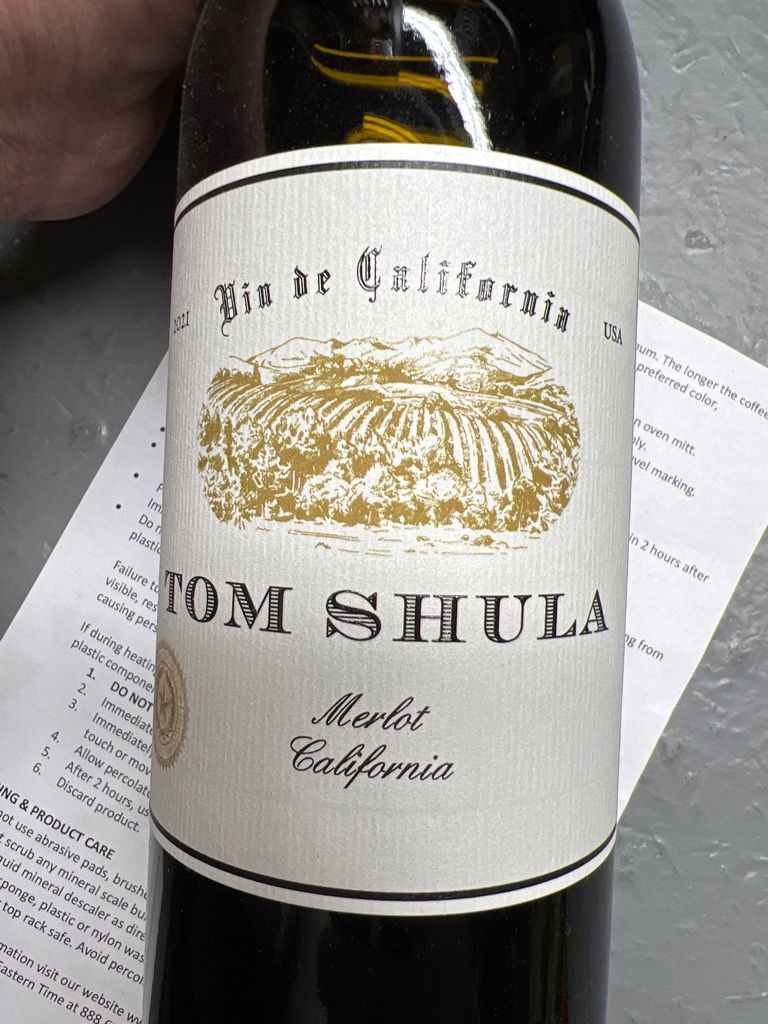 2021 Tom Shula Merlot, USA, California, North Coast - CellarTracker