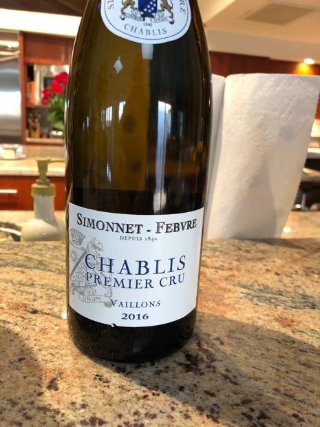 2016 Simonnet-Febvre Chablis 1er Cru Vaillons, France, Burgundy ...