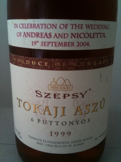 1999 István Szepsy Tokaji Aszú 6 Puttonyos, Hungary, Tokaji - CellarTracker