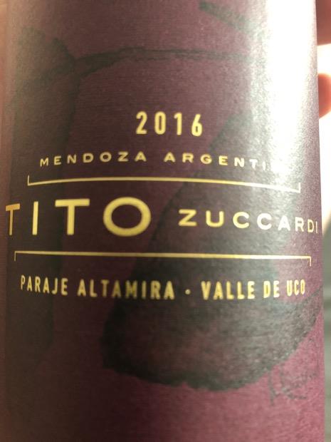 2016 Familia Zuccardi Tito Zuccardi, Argentina, Mendoza, Valle de Uco ...