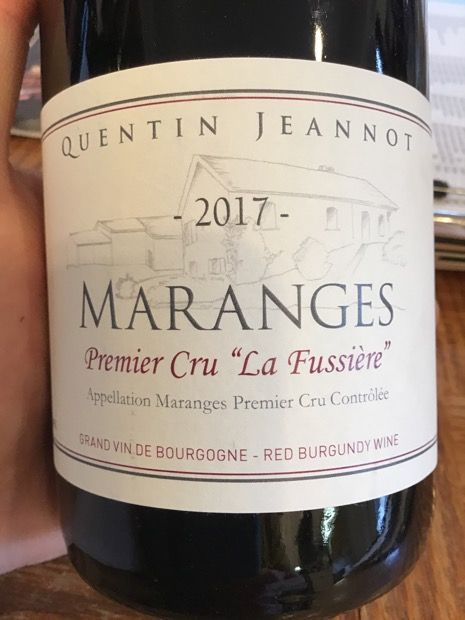 2018 Quentin Jeannot Maranges 1er Cru La Fussière, France, Burgundy ...
