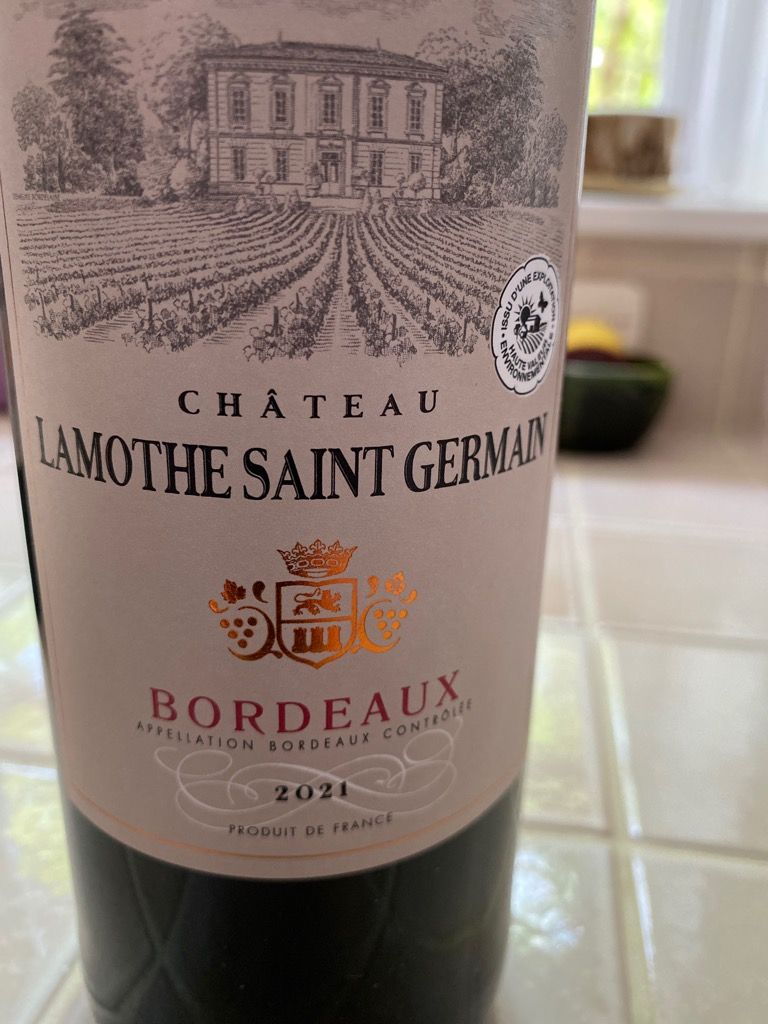 2021 Château Lamothe Saint Germain, France, Bordeaux - CellarTracker