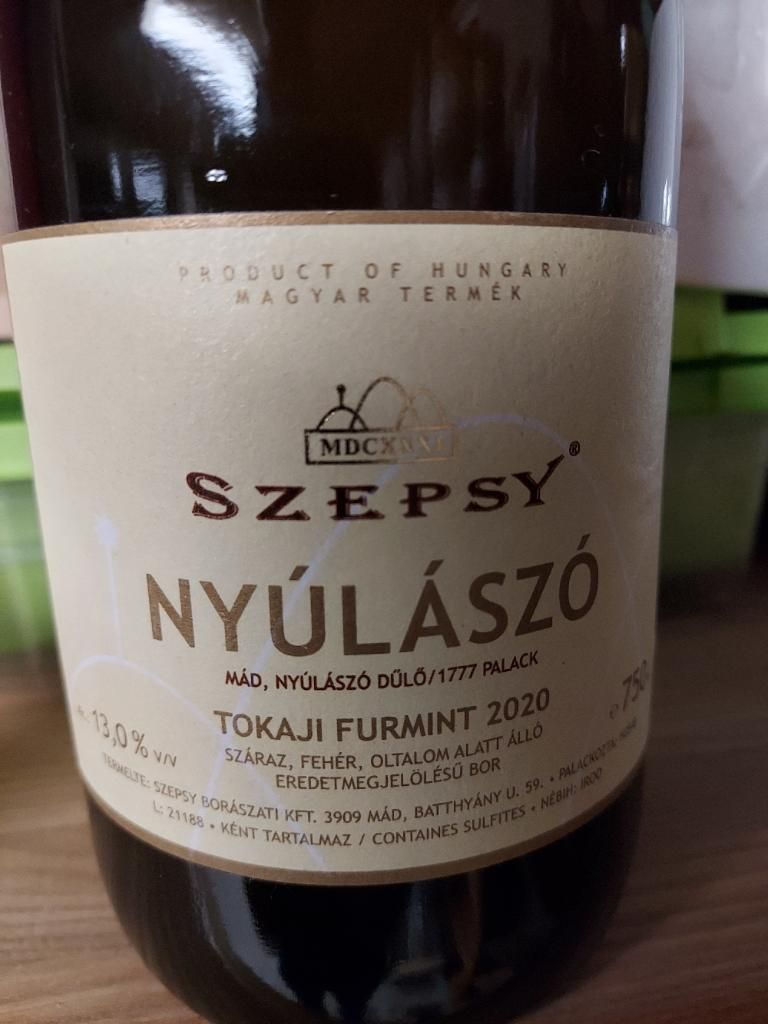 2020 István Szepsy Furmint Tokaji Nyulászó dülö, Hungary, Tokaji ...