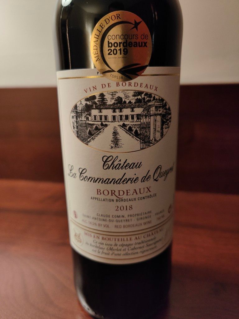 2020 Château la Commanderie de Queyret, France, Bordeaux - CellarTracker