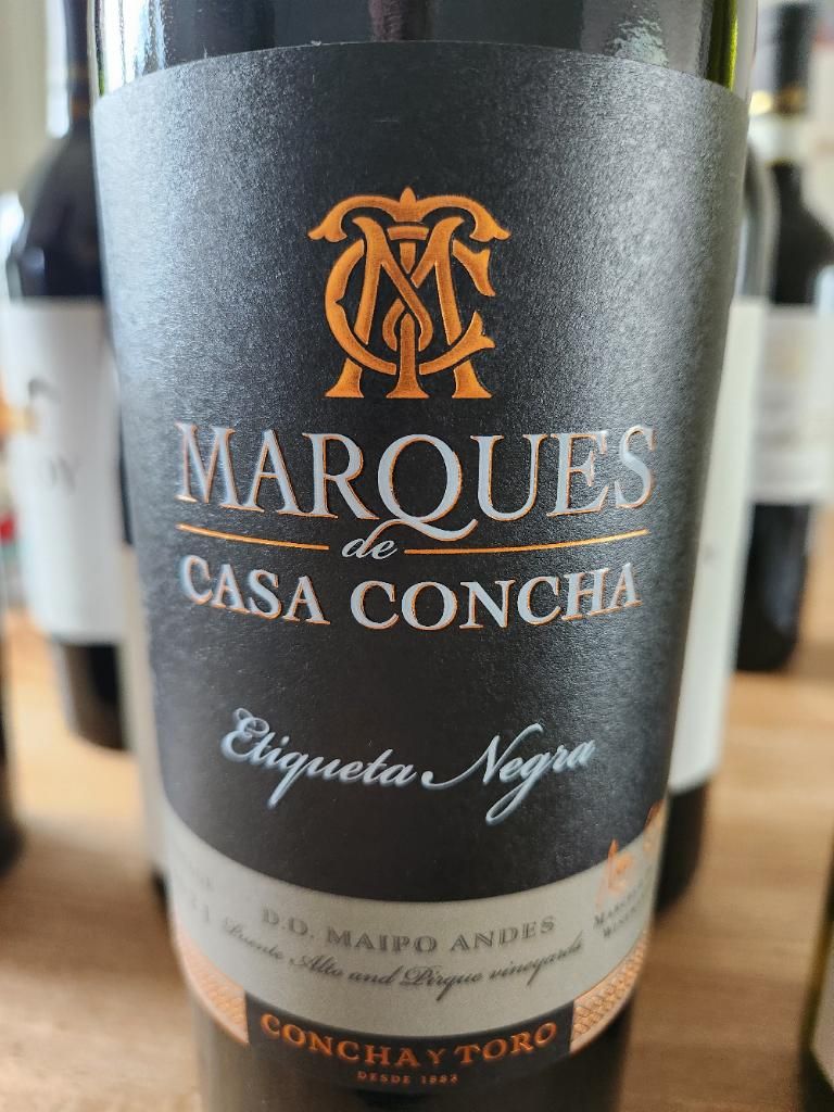 2021 Concha y Toro Marqués de Casa Concha Etiqueta Negra, Chile, Maipo ...