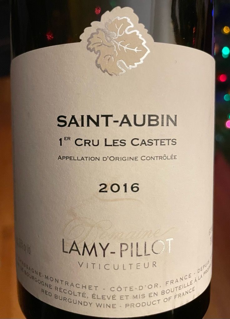 2016 Domaine Lamy-Pillot Saint-Aubin 1er Cru Les Castets, France ...
