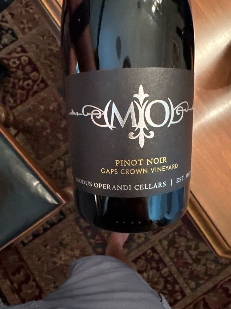 2022 Modus Operandi Cellars Pinot Noir Gap's Crown Vineyard, USA ...