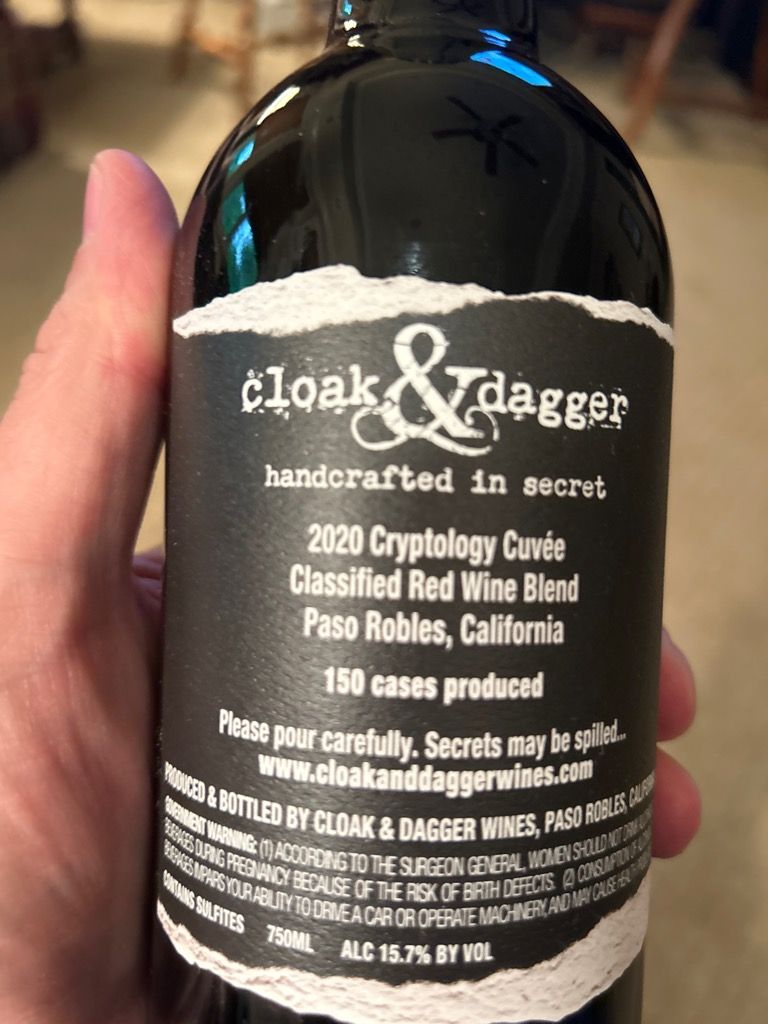 2020 Cloak and Dagger cryptology, USA, California, Central Coast, Paso ...