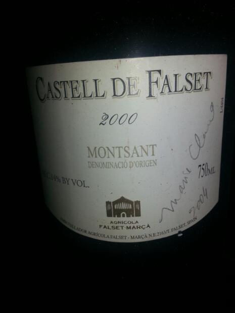 2000 Agrícola Falset-Marça Montsant Old Vines, Spain, Catalunya ...