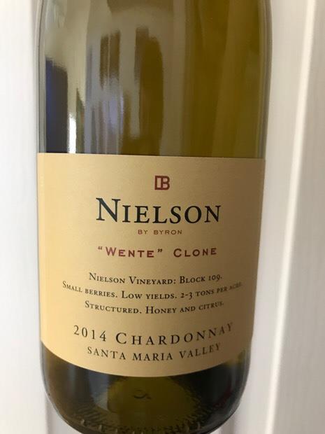 2014 Nielson by Byron Chardonnay "Wente" Clone Nielson Vineyard: Block ...