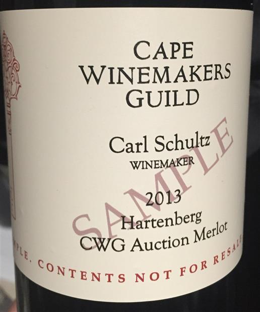 2018 Hartenberg Merlot Cape Winemakers Guild Auction, South Africa ...