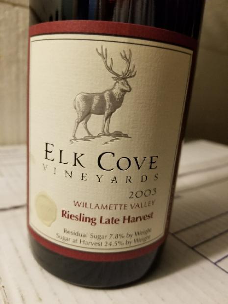2003 Elk Cove Vineyards Late Harvest Riesling, USA, Oregon, Willamette ...