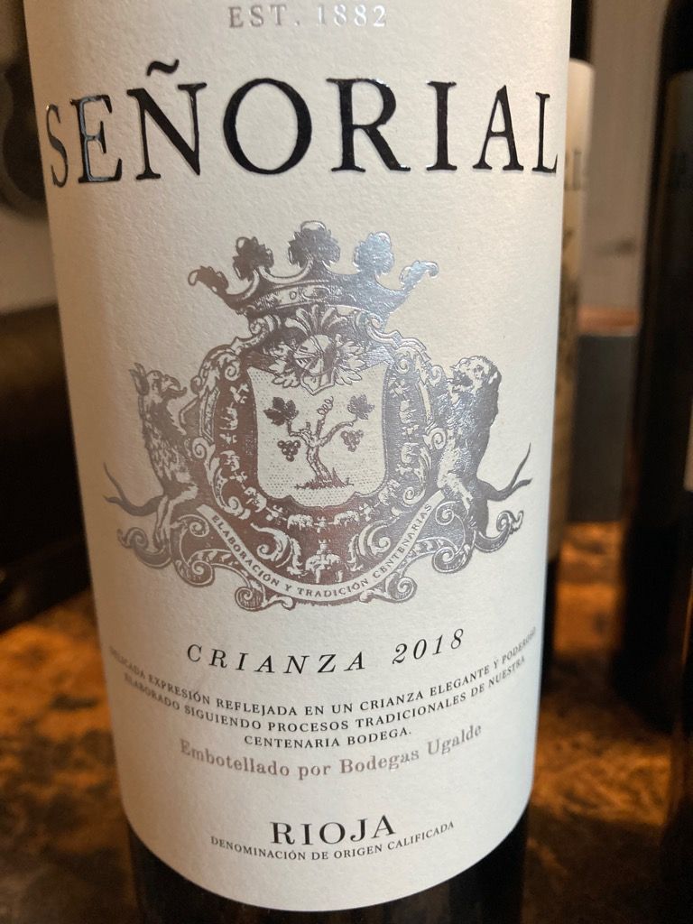 2018 Bodegas Ugalde Rioja Señorial Crianza, Spain, La Rioja, Rioja ...