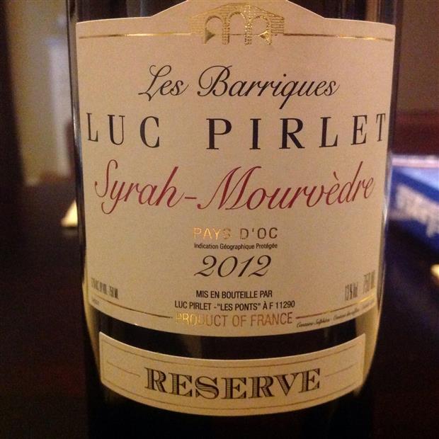 2011 Luc Pirlet Les Barriques, Syrah-Mourvèdre Reserve, France ...