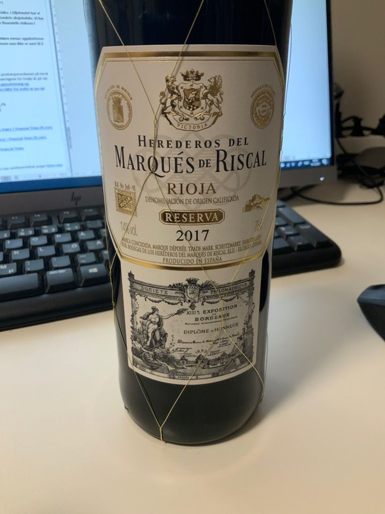 2017 Marqués de Riscal Rioja Reserva, Spain, La Rioja, La Rioja Alavesa ...