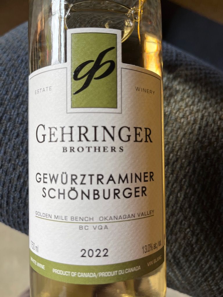 2022 Gehringer Brothers Estate Winery Gewürztraminer/Schönburger ...