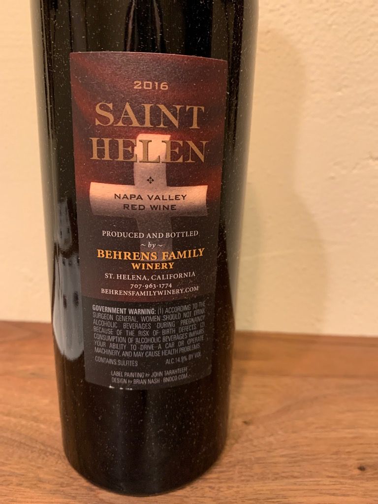 2017 Behrens Family Winery Saint Helen, USA, California, Napa Valley ...