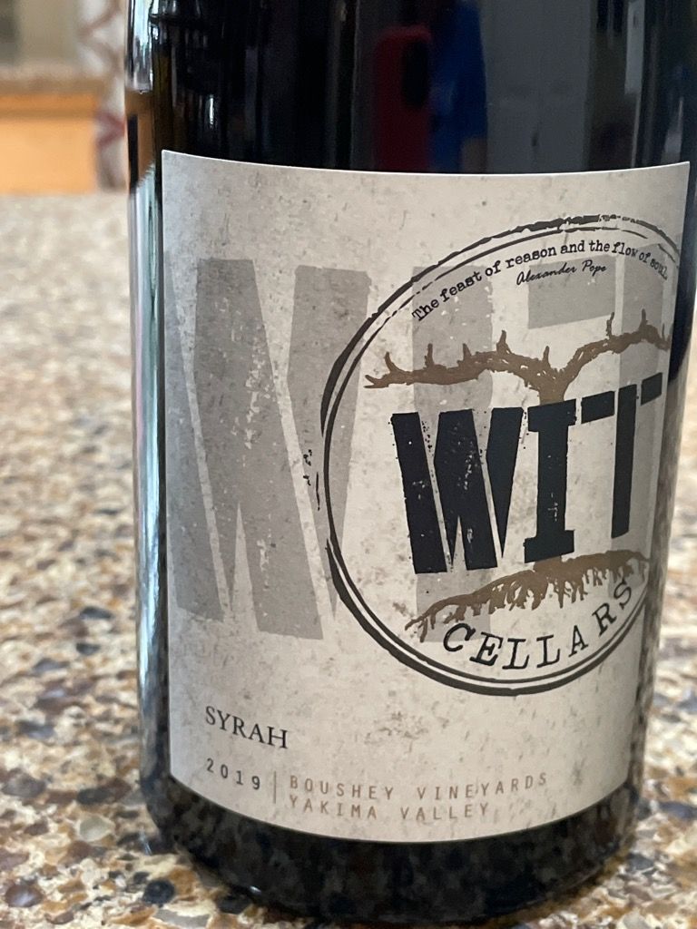 2019 Wit Cellars Syrah Boushey Vineyard, USA, Washington, Columbia ...