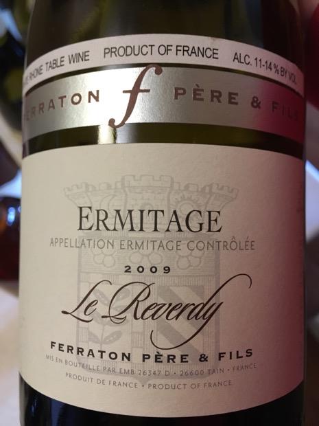 2009 Ferraton Père & Fils Ermitage Blanc Le Reverdy, France, Rhône ...
