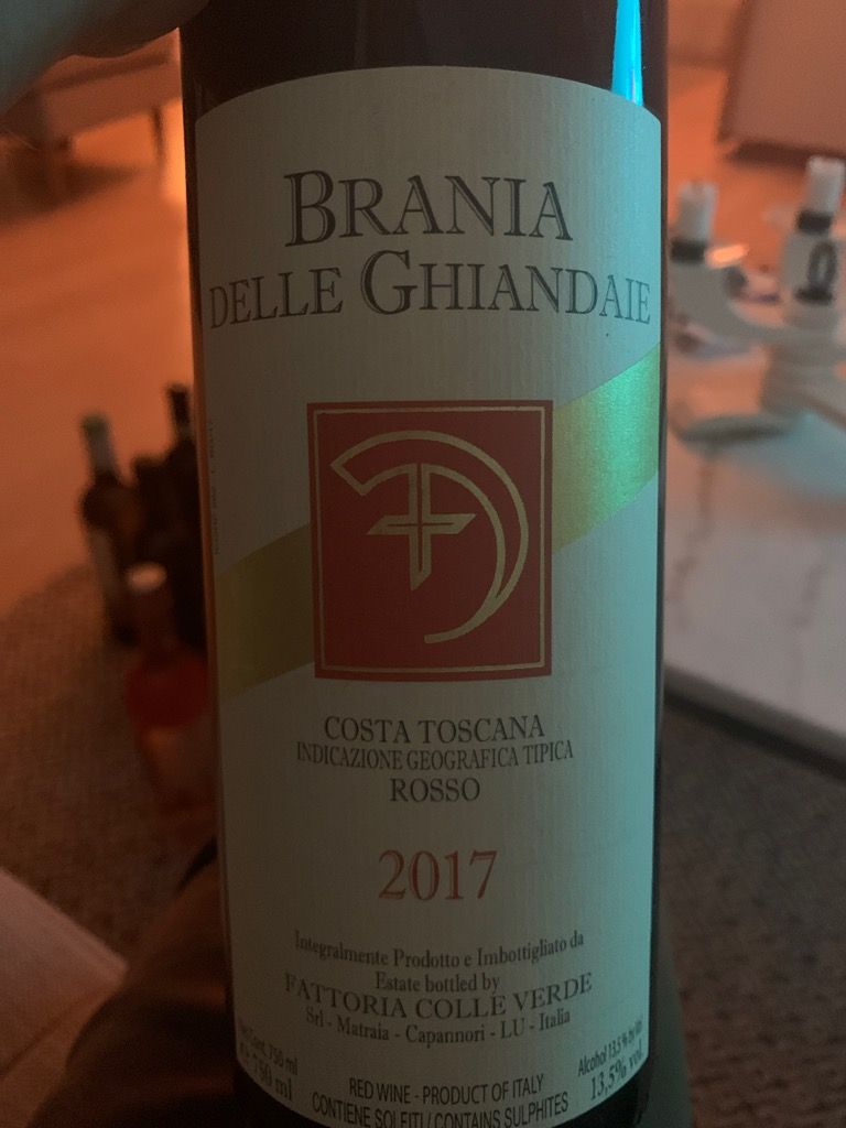 2017 Fattoria Colle Verde Colline Lucchesi Brania delle Ghiandaie ...