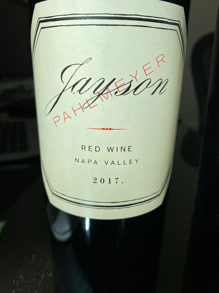 2017 Pahlmeyer Jayson Red Wine, USA, California, Napa Valley ...