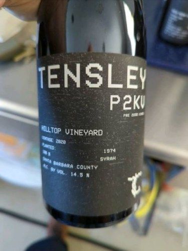 2021 Tensley Syrah P2KV Rodney's Vineyard, USA, California, Central ...