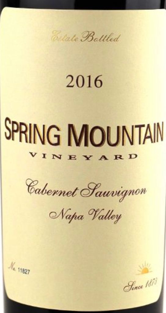 2016 Spring Mountain Vineyard Cabernet Sauvignon, USA, California, Napa ...