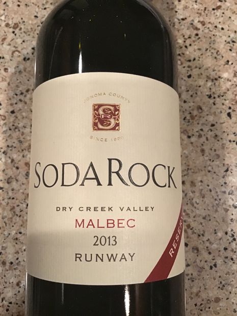 2013 Soda Rock Winery Malbec Reserve Runway Vineyard, USA, California, Sonoma County, Chalk Hill ...