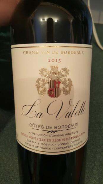 2015 La Valette, France, Bordeaux, Côtes de Bordeaux - CellarTracker