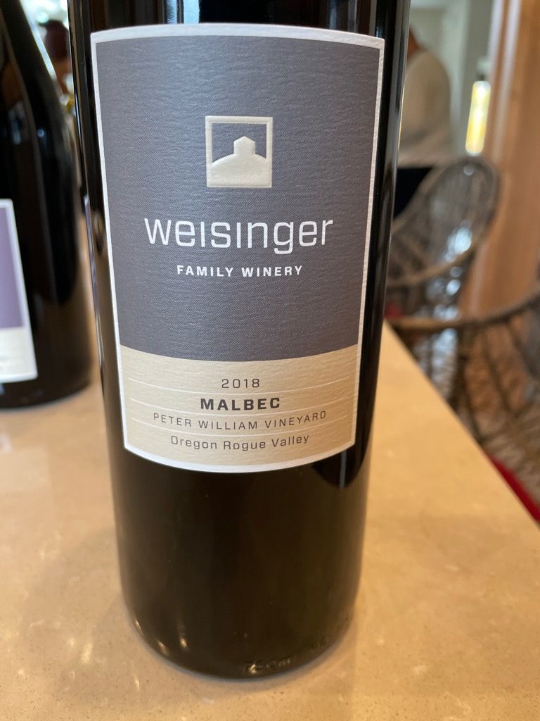 2019 Weisinger Family Winery Malbec, USA, Oregon, Southern Oregon ...