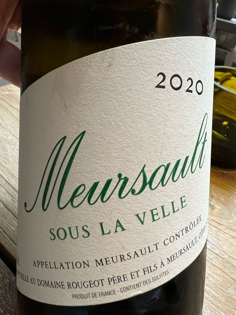 2021 Domaine Rougeot Meursault Sous La Velle, France, Burgundy, Côte de ...