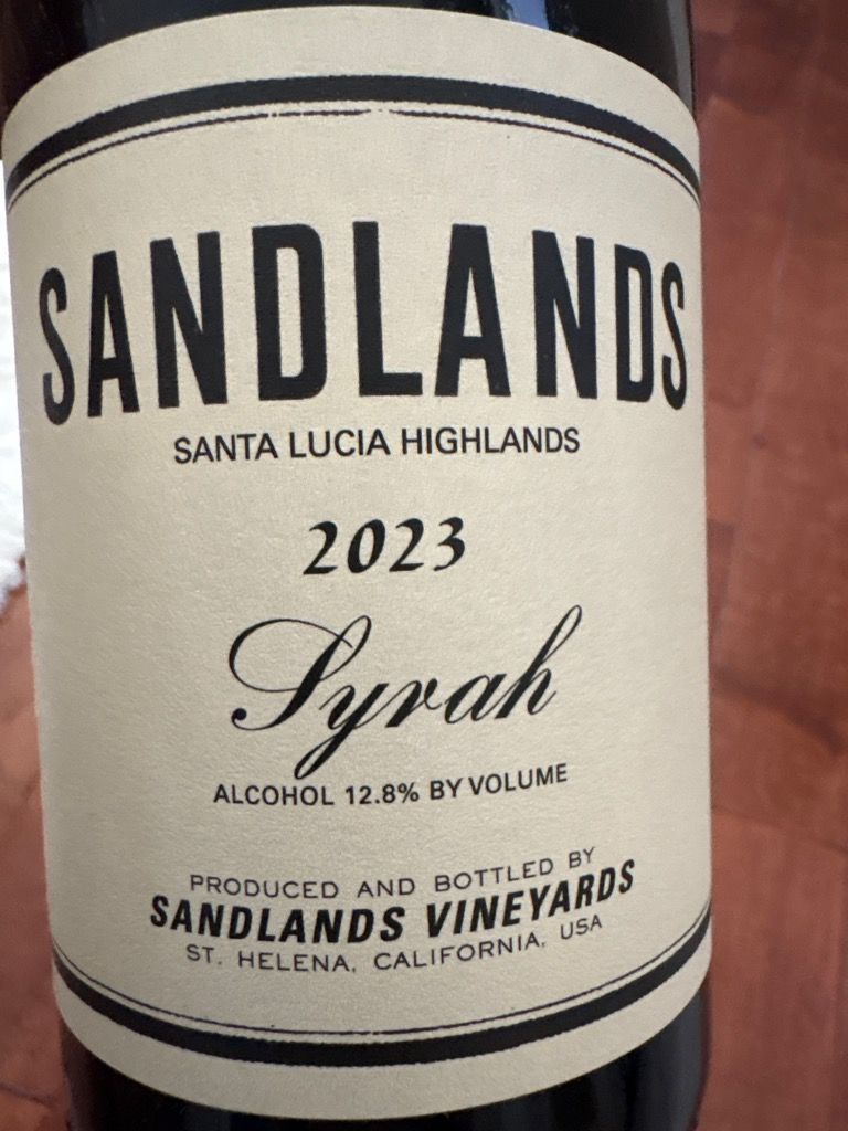 2023 Sandlands Syrah Santa Lucia Highlands, USA, California, Central ...